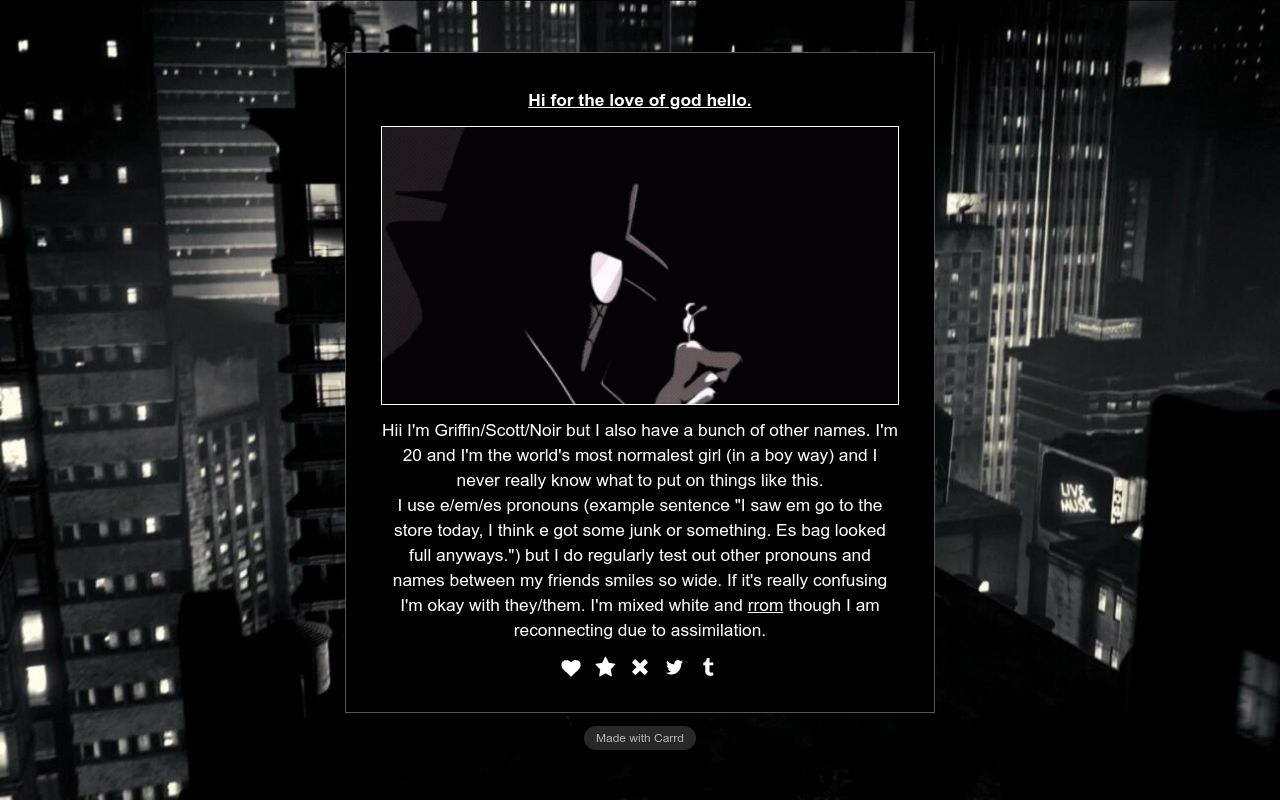 Vee's silly goofy Carrd